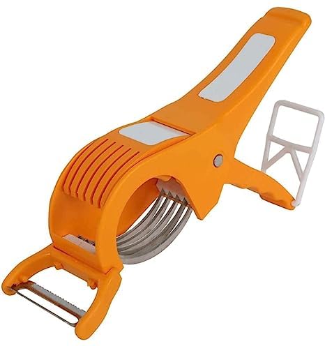 2 in 1 Vegetable & Fruit Multi Cutter & Peeler (Orange),Veg Cutter ...