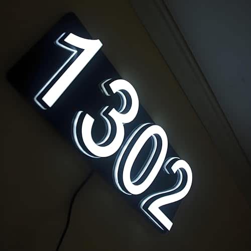 Amazon.com: Custom Outdoor Illuminated House Numbers for Street Address ...