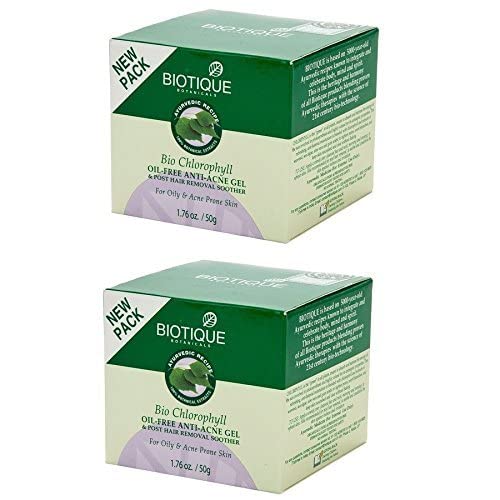 Biotique Chlorophyll Gel Oil Free Anti Acne Gel, 65g (Pack of 2 ...