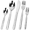 Amazon.com | Hammered Silverware Set, 20 Piece Stainless Steel Flatware ...