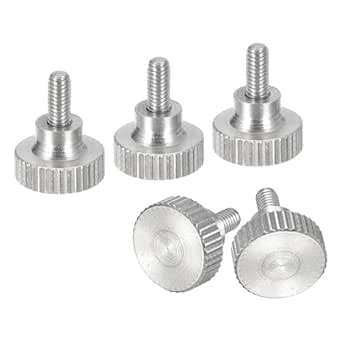 uxcell M3x6mm Knurled Thumb Screws, 5pcs 304 Stainless Steel Flat Knurled Head Thumb Screws ...
