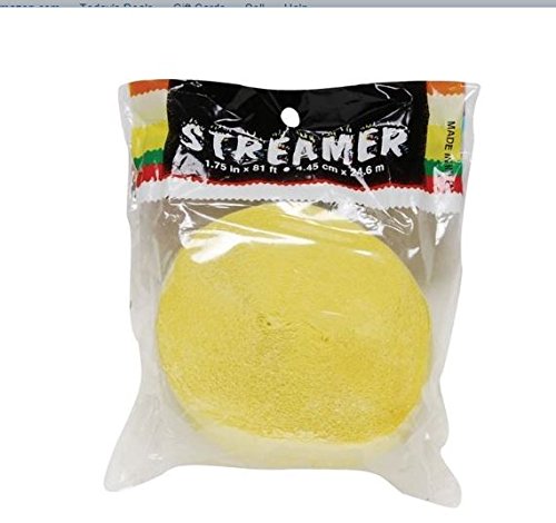 Cindus Crepe Streamers, 1.75-Inch by 81-Feet, Primrose Yellow ~ 6 Pack ...