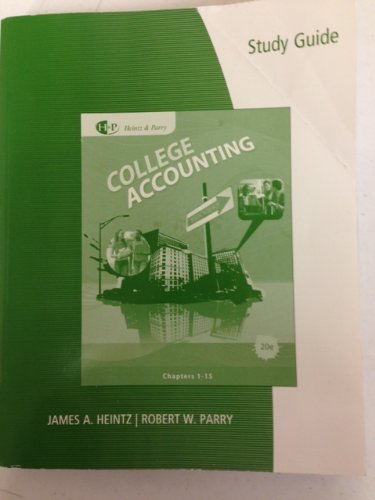 College Accounting - Student Guide/ Workpapers, 10-15: Heintz ...