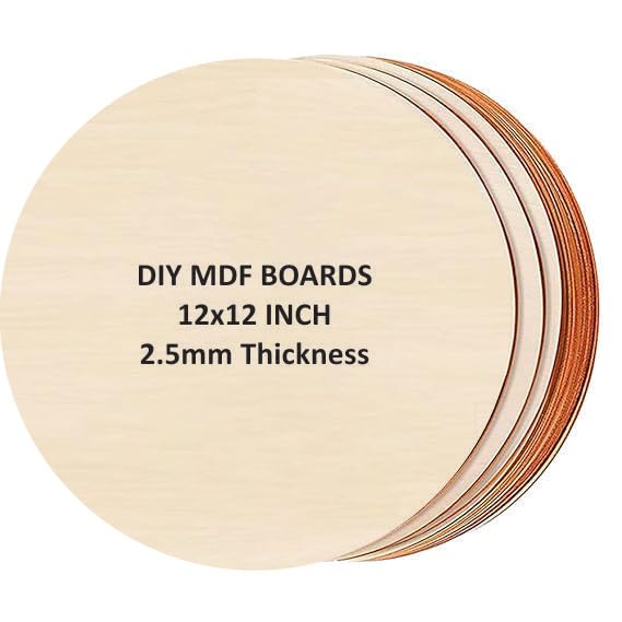 OPIC 5 Pcs Round Circle MDF Pine Wood 12 inch MDF Boards for Art and ...