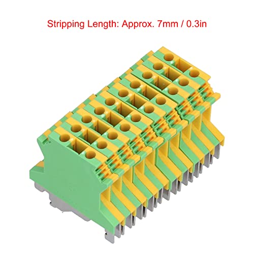 Jadeshay Din Rail Terminal Blocks Kit 50Pcs DIN Rail Mount Connectors ...