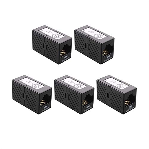 Cable Matters UL Listed 5-Pack Ethernet Coupler (RJ45 Coupler) in Black ...