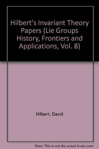 Amazon.com: Hilbert's Invariant Theory Papers (Lie Groups History ...