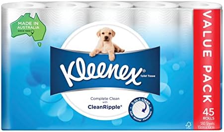 Kleenex Complete Clean Toilet Paper 45 Count (1x45 Rolls) - Packaging ...