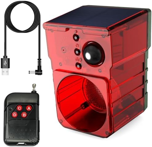 Amazon.com: Solar Outdoor Motion Sensor Alarm - Dog Barking & Gunshot ...