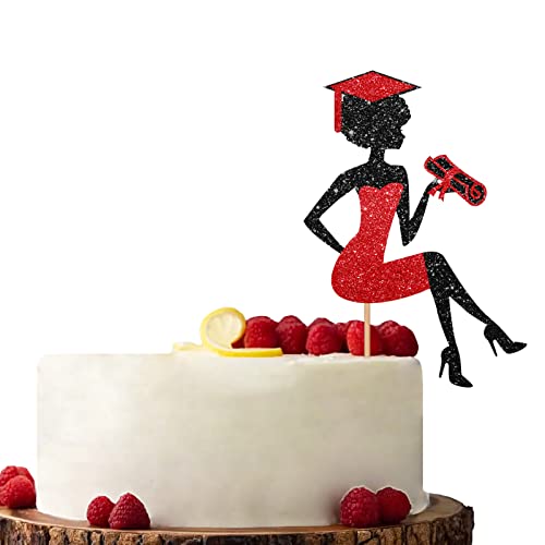 Red High Heels Girl Graduation Cake Topper, Diploma 2024 Graduation ...