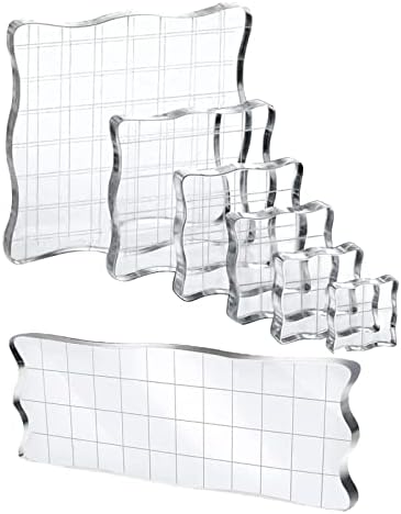 7 PCS Stamping Platform, Acrylic Stamp Block Clear Stamp Blocks ...