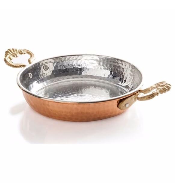 Amazon.com: Giftanbul Copper Pan With Brass Handle, Traditional ...