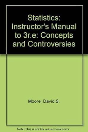 Amazon | Instructor's Manual to 3r.e (Statistics: Concepts and ...