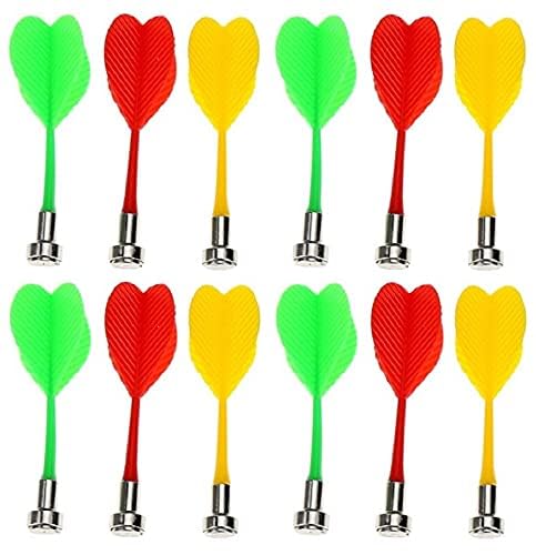 DESCTIDY Magnetic Dart Board Darts Pins Darts (Pack of 12) Green Yellow ...