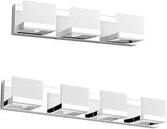 Tipace 3 and 4 Lights LED Modern Vanity Light Chrome Bathroom Lighting ...