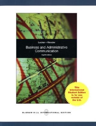 Business and Administrative Communication: Amazon.co.uk: Locker, Kitty ...
