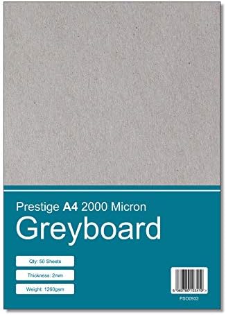 Prestige A3 Greyboard 2000mic - 2mm Thick Craft Grey Board Mounting ...