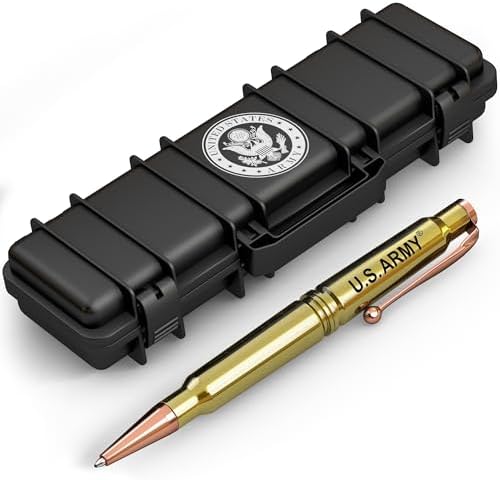 Amazon.com : U.S. Army Polished Brass Casing Refillable Twist Pen ...
