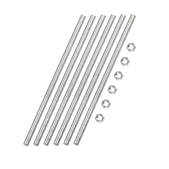 TA-VIGOR 6Pcs M3 x 200mm Fully Threaded Rod, 304 Stainless Steel ...