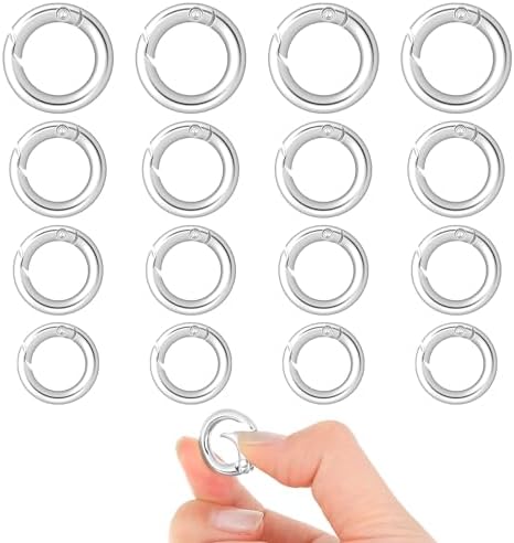 Amazon.com: 16 Pcs Spring O Ring Clip Silver Round Snap Clip Heavy Duty ...