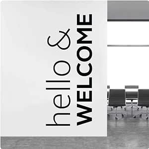 Hello & Welcome Quotes Wall Sticker Art Interior Decoration Office ...