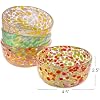 Amazon.com | Creative Co-Op Round Glass Bowl with 4 Pattern Design ...
