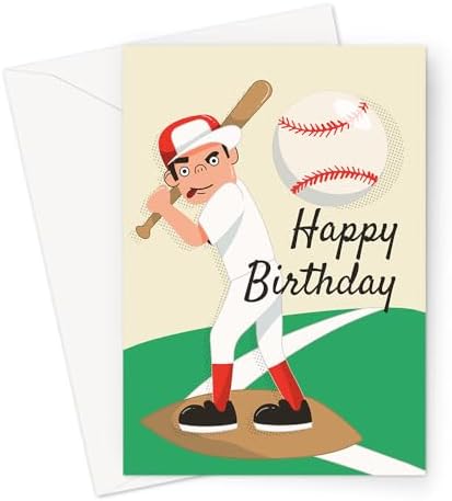 Amazon.com : LEMON LOCO Happy Birthday Baseball Greeting Card ...