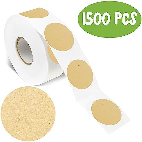 Amazon.com : 1500 Natural Brown Kraft Stickers, Round Blank Tag Labels ...