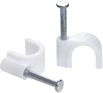 Omega PVC Wire Fastener Circle Cable Clips with Metal Nails for Cable ...