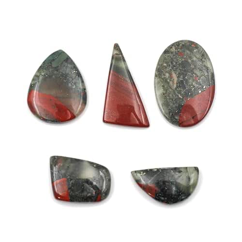 Amazon.com: NJCRAFT Natural Bloodstone Cabochons Lot | 100 Carats Bulk ...