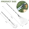 MEETOZ Garden Rake with Telescopic Handle(71IN), Adjustable Hand Leaf ...