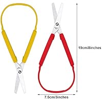 Amazon.com : Loop Scissors Colorful Grip Scissors Loop Handle Self ...
