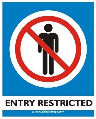 Entry Restricted Area Sign Board (English) : Amazon.in: Office Products