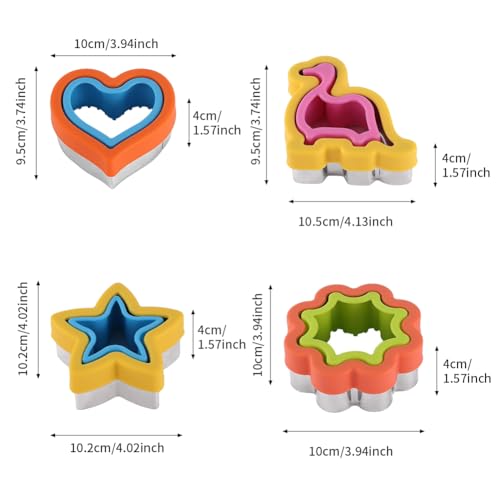 Stainless Steel Sandwich Cutters Set for Kids, 4PCS Bread Cutters ...