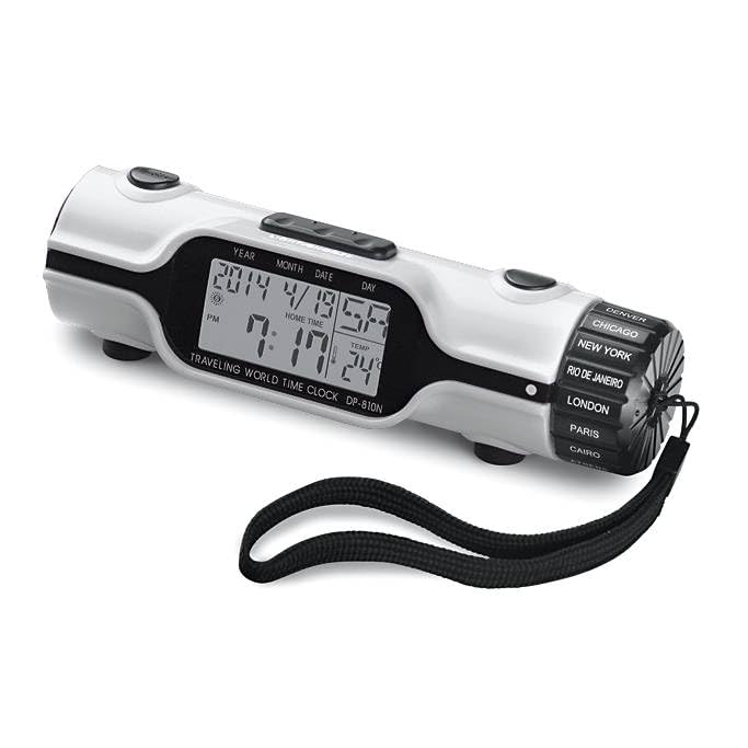 Amazon.com: SAGEFINDS World Time Alarm Clock | Calendar, Thermometer ...