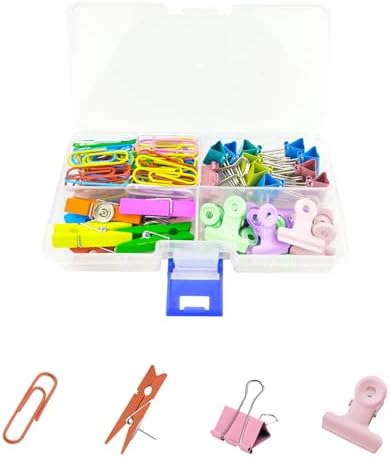 Amazon.com : Variety Office Supplies Clips Kit with Box, 118 Pcs 4 ...