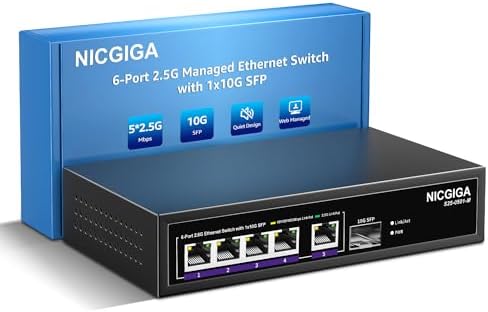 Amazon.com: 6 Port 2.5G Web Smart Managed Ethernet Switch, 5x2.5Gbps ...