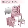 Amazon.com: Pink Makeup Vanity Desk With 3 Color Touch Screen Lighted ...