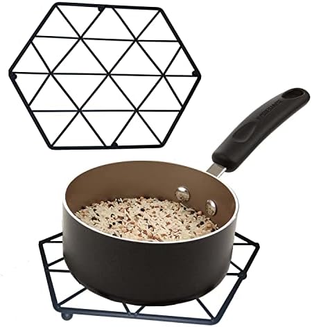 Black Heavy Metal Trivet for Kitchen or Dining Table - Heat Resistant ...