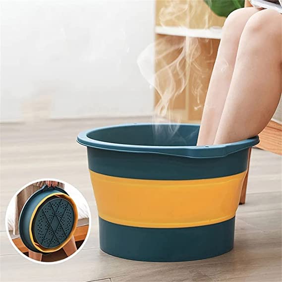 YAGVIZ Foldable Footbath Pail Massage Soak Bucket Household Easy ...