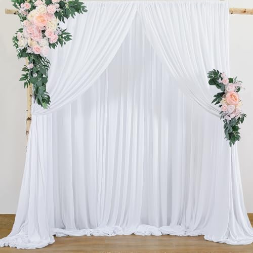 Amazon.com : 10x10ft White Backdrop Curtain for Parties Wrinkle Free ...