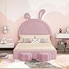 Amazon.com: Rabbit Shaped Upholstered Platform Bed with Rabbit Foot ...
