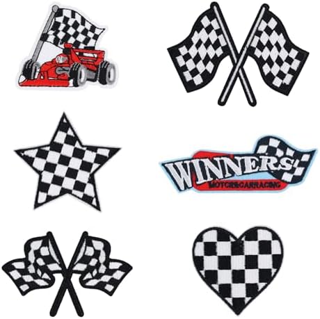 Amazon.com: TEBWPIY 11 Pcs Race Team Patches - Motor Patches, Checkered ...