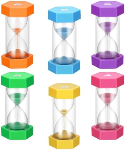Wowlela Sand Timer, 6 Colors Hourglass Sand Timer for Kids 1/3/5/10/20 ...