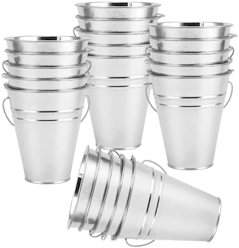 Amazon.com: SINJEUN 40 Pack 4.5 x 5 Inch Galvanized Metal Buckets ...