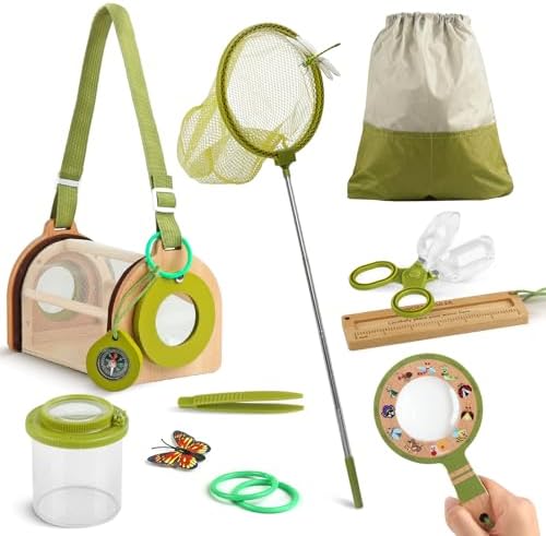 Amazon.com: Wooden Bug Catcher Kit for Kids -11Pcs Bug Catching Kit ...