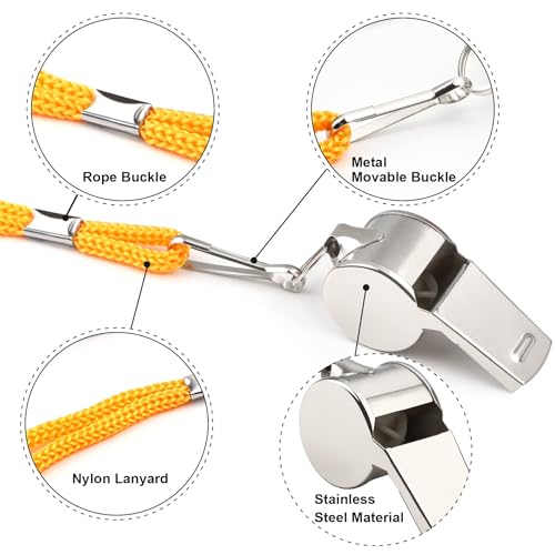 SANNIX 7 Pack Whistles, Coaches Whistles with Lanyard Sports Whistle ...