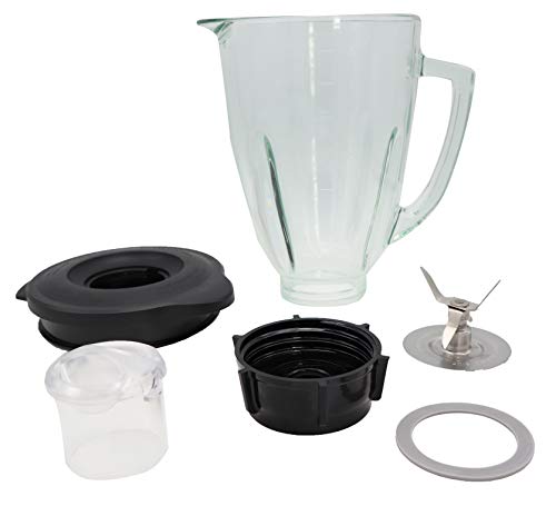 Blendin 6 Cup Round Glass Jar Assembly With Blade, Gasket, Base, Lid ...