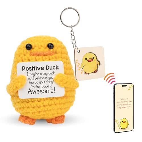 Amazon.com: Positive Duck Crochet Doll with NFC Keychain, Handcrafted ...
