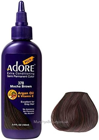 Amazon.com : Adore Plus #378 MOCHA BROWN 3.4 FL OZ : Chemical Hair Dyes ...